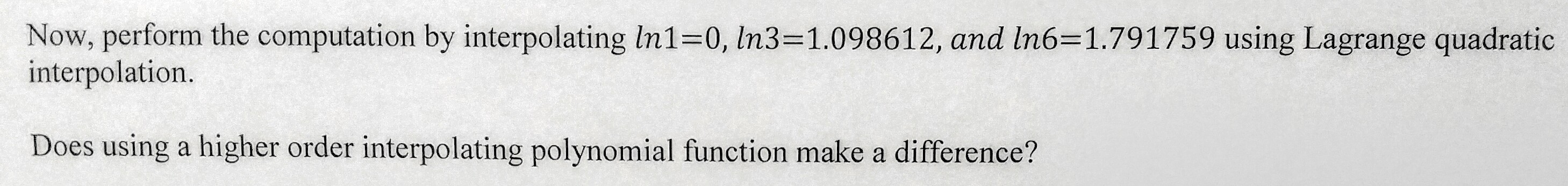 Estimate The Natural Logarithm Of 2 Using Linear