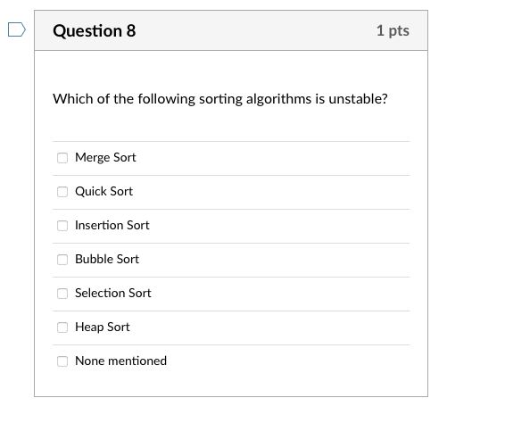 Solved D Question 7 1 pts Suppose you are told to implement | Chegg.com