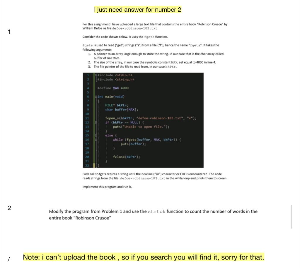 Solved I just need answer for number 2 For this assignment I | Chegg.com