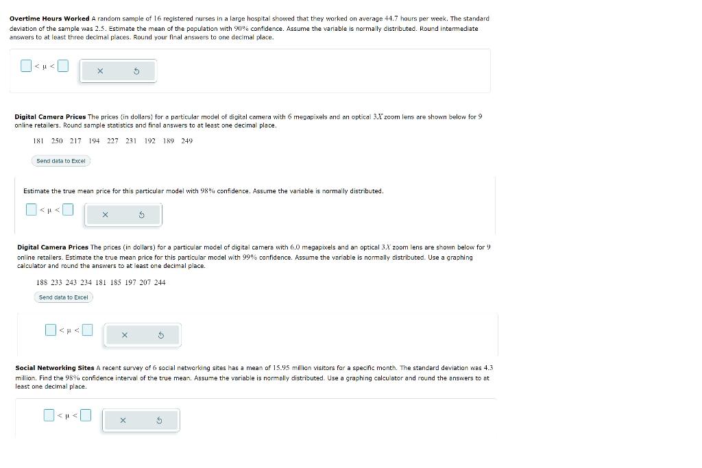 Solved Overtime Hours Worked A random sample of 16 | Chegg.com