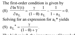 Solved The first-order condition is given by Oln Y(t) Y 1 1 | Chegg.com