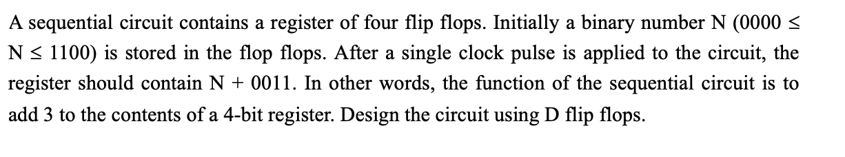 Solved A sequential circuit contains a register of four flip | Chegg.com