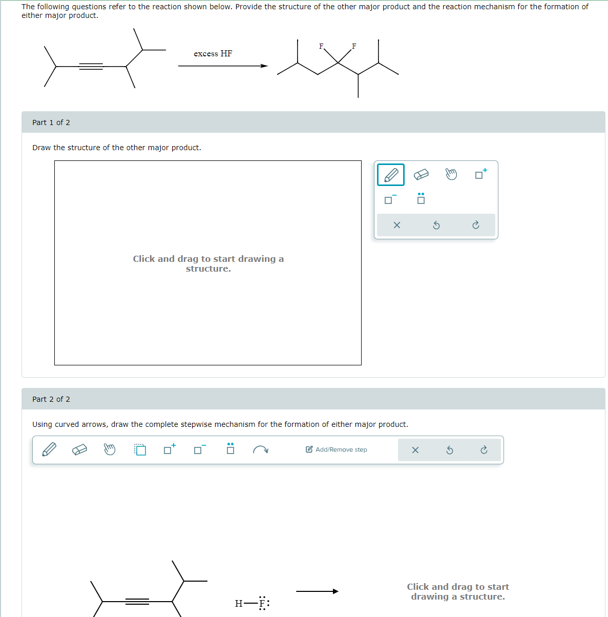 Solved Part 1) ﻿Draw the structure of the other major | Chegg.com