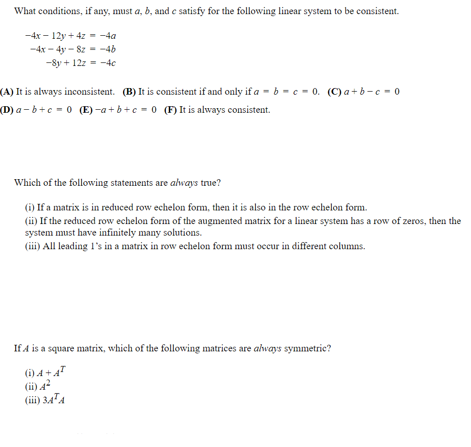 Solved An Nxn Matrix Is Called Skew Symmetric If At