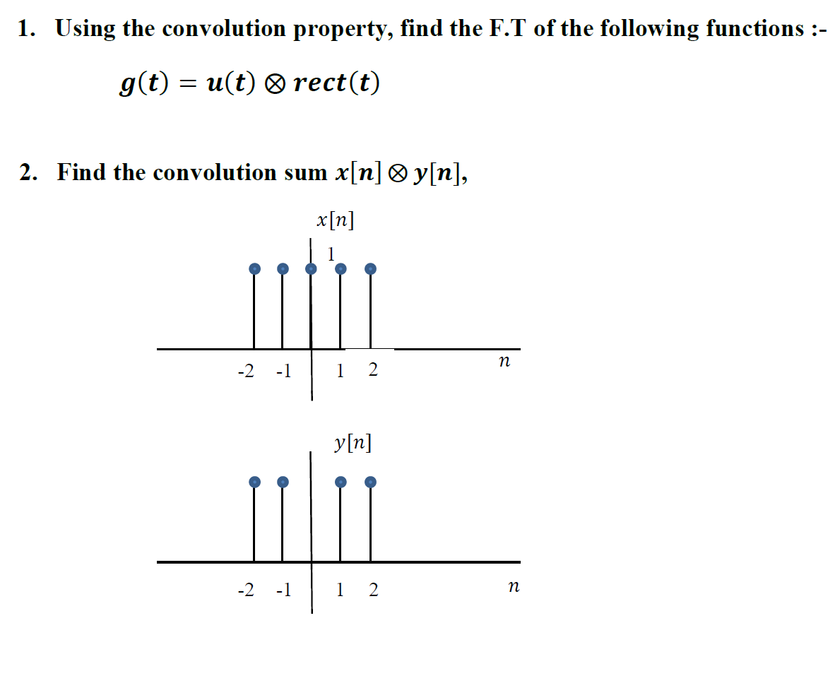 Solved 1. Using the convolution property, find the F.T of | Chegg.com