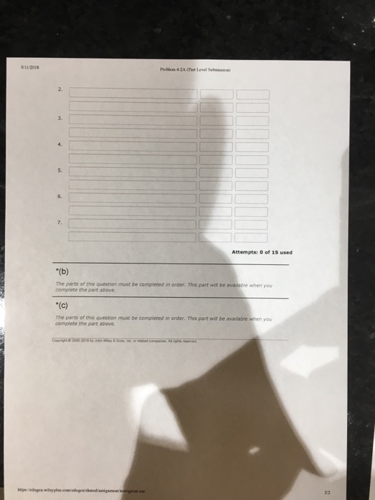 Solved Problem 4-2A (Part Level Submission) Len Kumar | Chegg.com