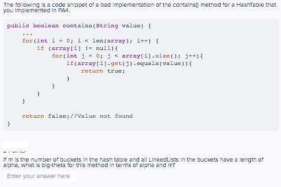 Solved The following is a code snippet of a bad | Chegg.com