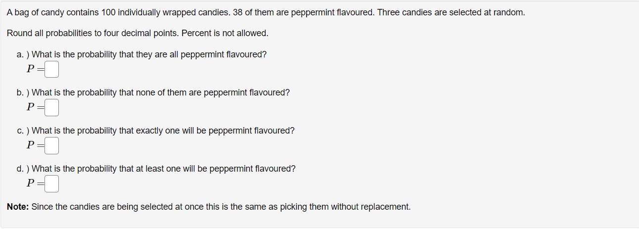 Solved Problem 3: A bag of candy contains 100 individually | Chegg.com