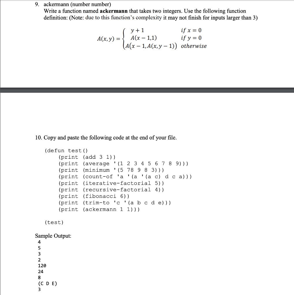 Homework 4 - Programming with LISP A. What This | Chegg.com