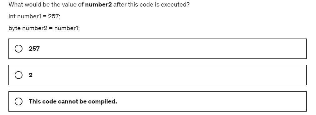 Solved What would be the output of this program? byte number | Chegg.com