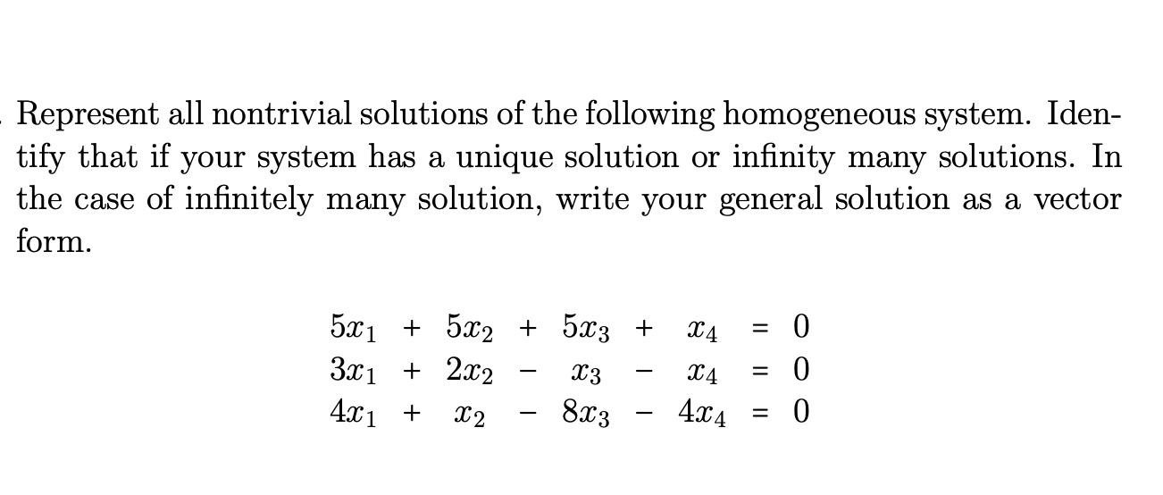 Solved Represent all nontrivial solutions of the following | Chegg.com