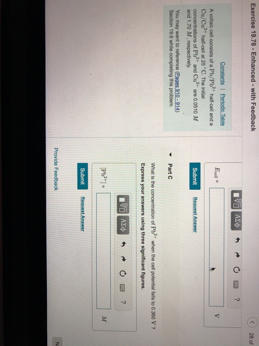 Solved 28 of 30 Constants | Periodic Table Part A A voltaic | Chegg.com