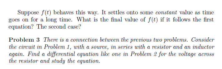 Solved Problem 2 Take a close look at these two differential | Chegg.com