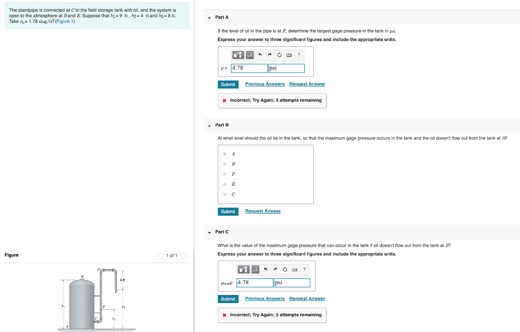 Solved The standpipe is connected at to the field storage | Chegg.com