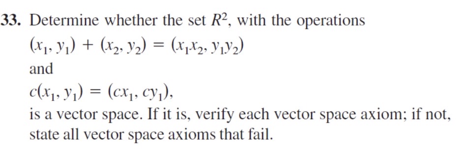 Solved 3. Determine whether the set R2, with the operations | Chegg.com