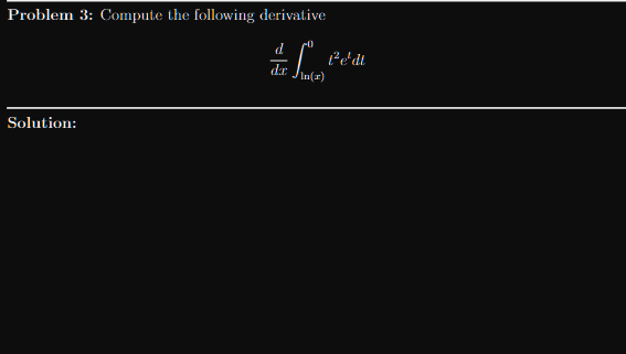 Solved Problem 3: Compute the following derivative | Chegg.com