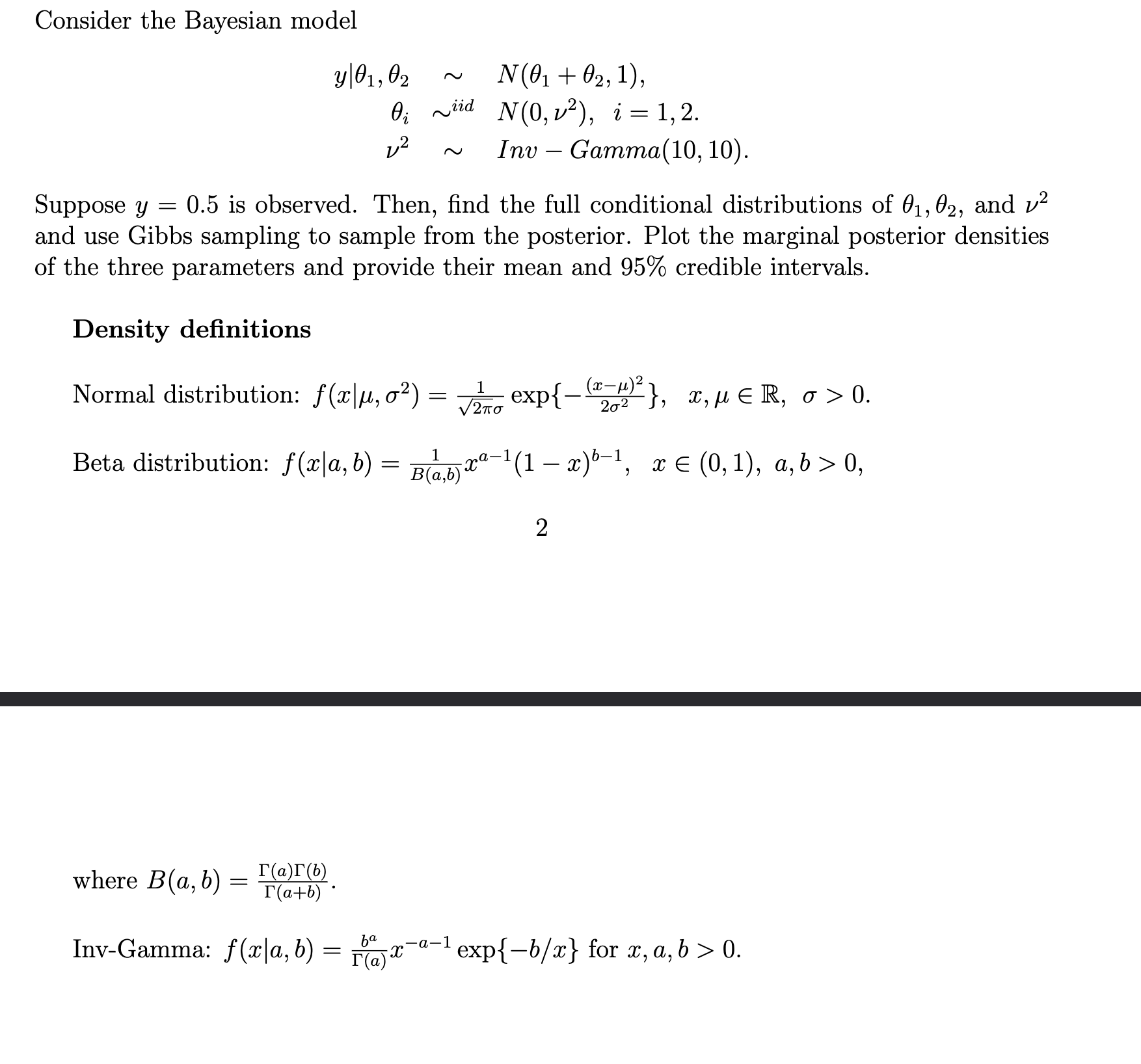 Solved Consider the Bayesian model | Chegg.com