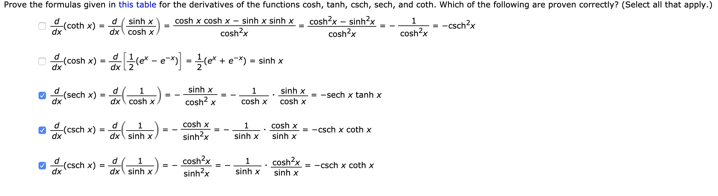 Solved Prove the formulas given in this table for the | Chegg.com