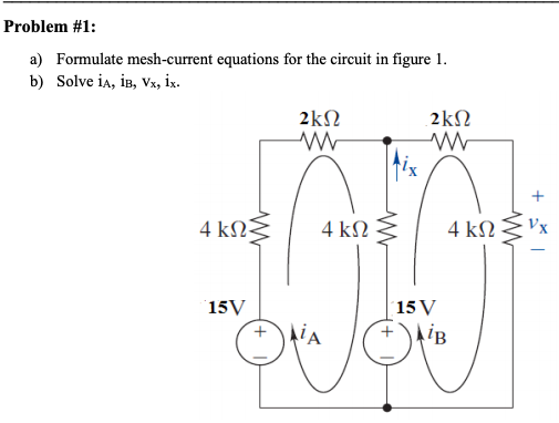 Solved Problem #1: a) Formulate mesh-current equations for | Chegg.com