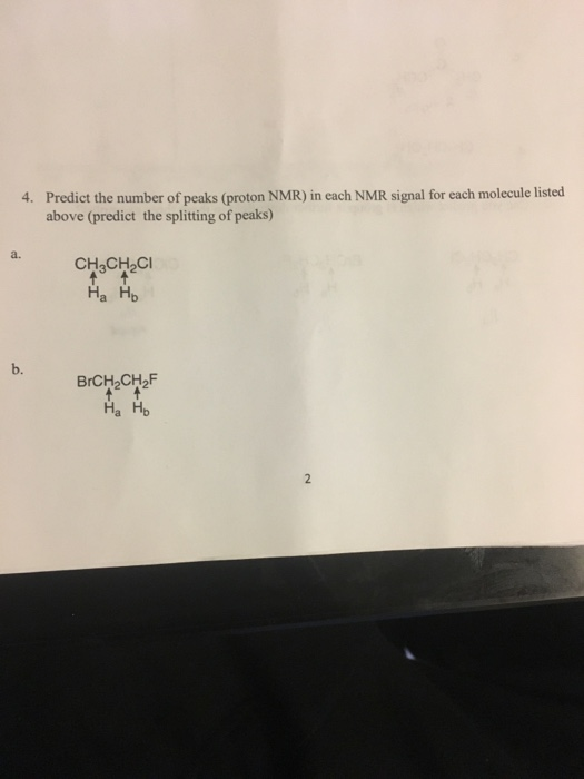 Solved Predict the number of peaks (proton NMR) in each NMR | Chegg.com