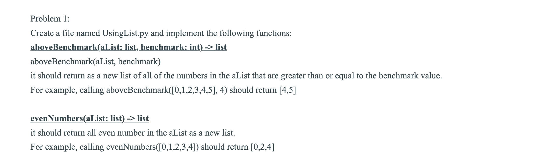 Solved Problem 1: Create a file named UsingList.py and | Chegg.com