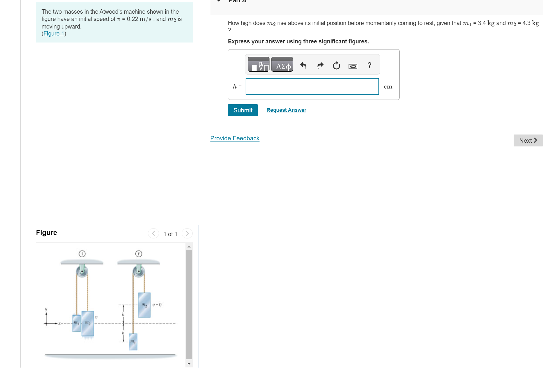 Solved The two masses in the Atwood's machine shown in the | Chegg.com