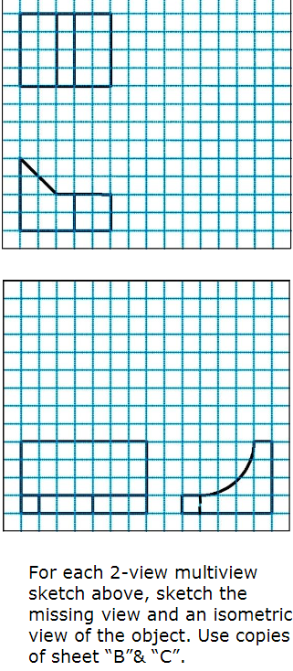 Solved For Each 2 View Multiview Sketch Above Sketch The 