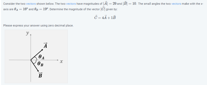 Solved Consider the two vectors shown below. The two vectors | Chegg.com