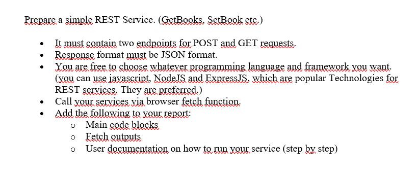 Prepare a simple REST Service. (GetBooks, SetBook | Chegg.com