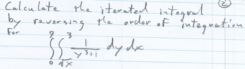 Solved Calculate the iterated integral by reversing the | Chegg.com