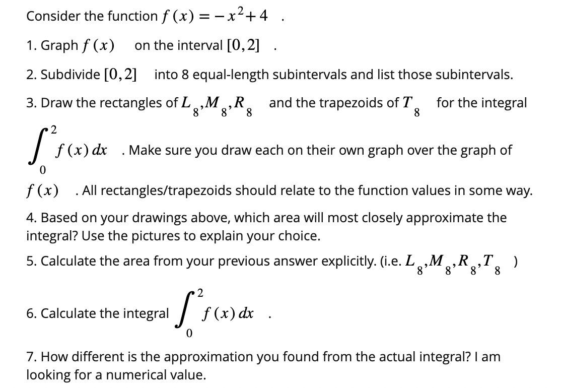 Solved Consider the function f(x)=−x2+4. 1. Graph f(x) on | Chegg.com