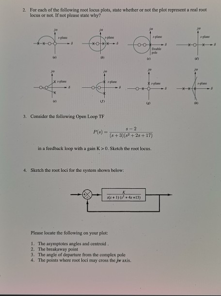 Solved 1. Sketch the general shape of the root locus for | Chegg.com