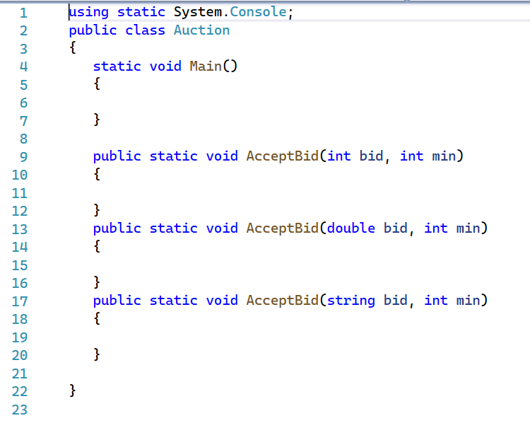 Solved using static System.Console; public class Auction { | Chegg.com
