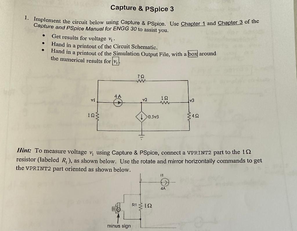 1. Implement the circuit below using Capture \& | Chegg.com