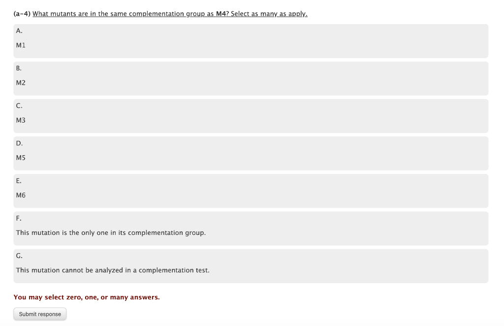 Solved What mutants are in the same complementation group as | Chegg.com