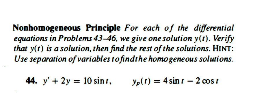 Solved Nonhomogeneous Principle For each of the | Chegg.com