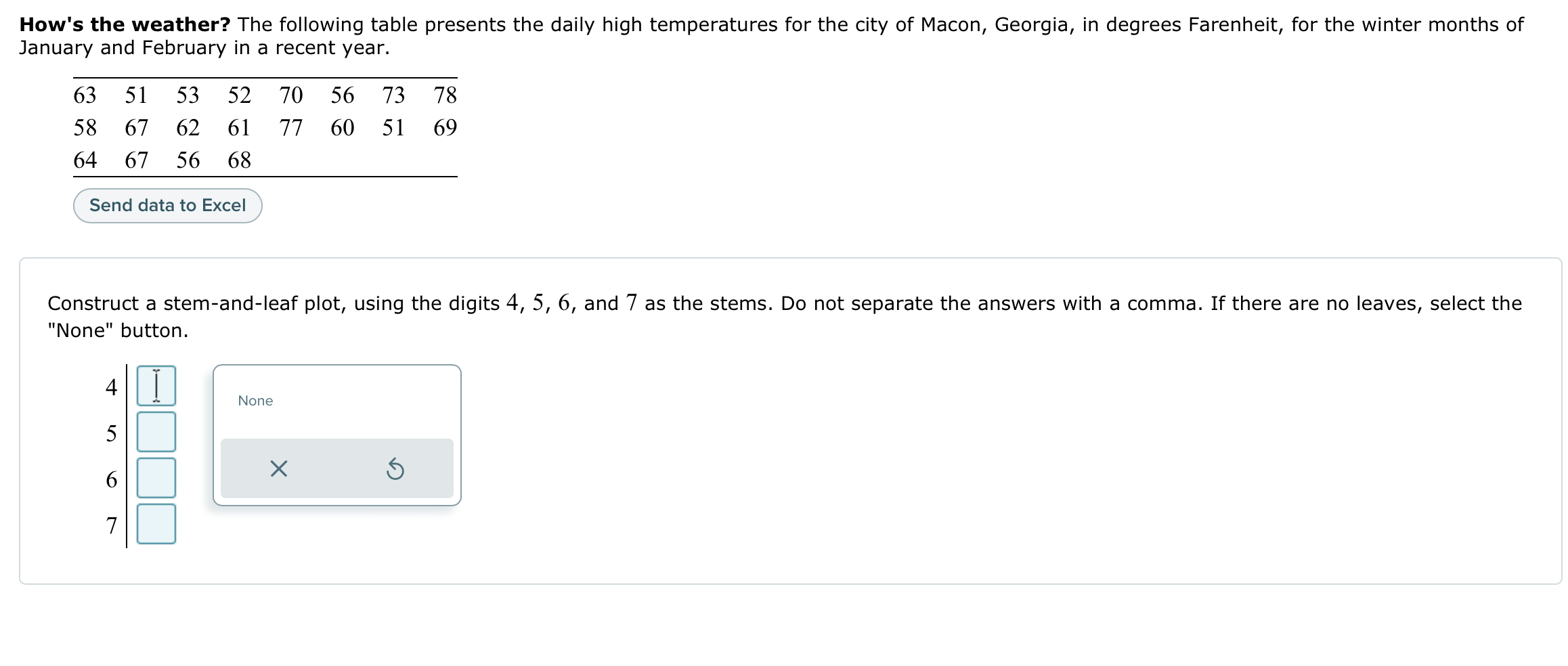 Solved Construct a stem-and-leaf plot, using the digits | Chegg.com