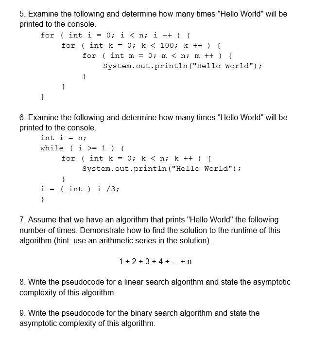 Solved = 5. Examine the following and determine how many | Chegg.com