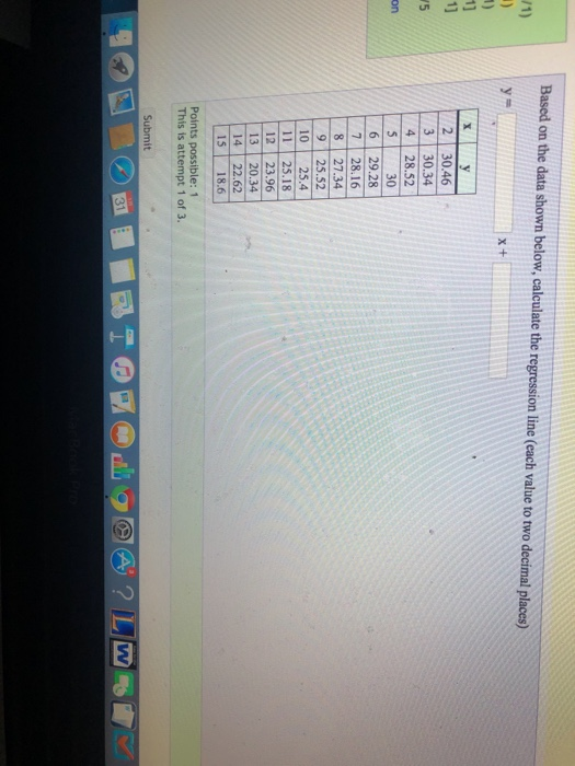 Solved Based On The Data Shown Below Calculate The 4312