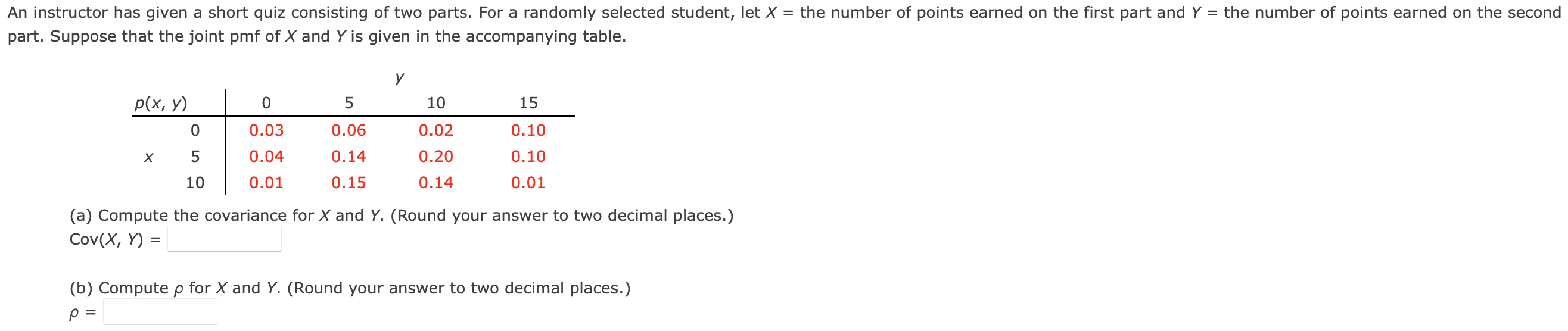 Solved Jart. Suppose that the joint pmf of X and Y is given | Chegg.com
