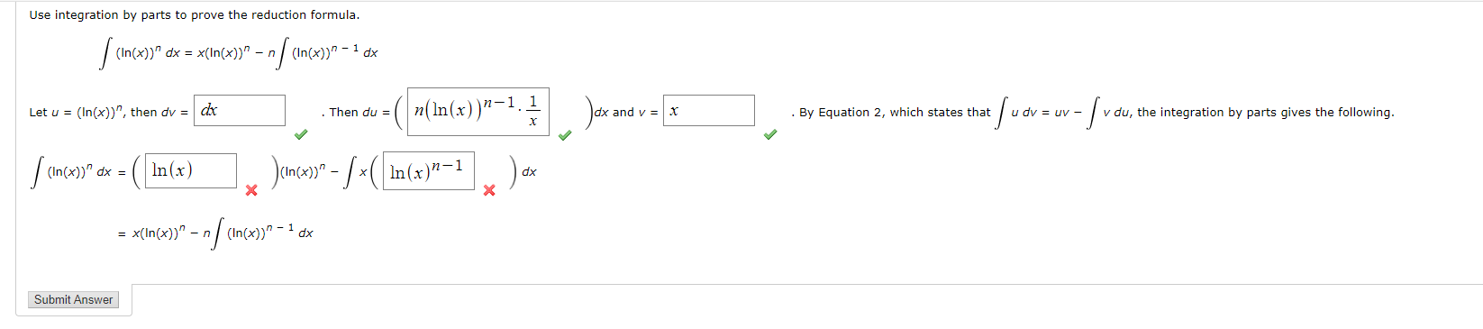 Solved Use integration by parts to prove the reduction | Chegg.com