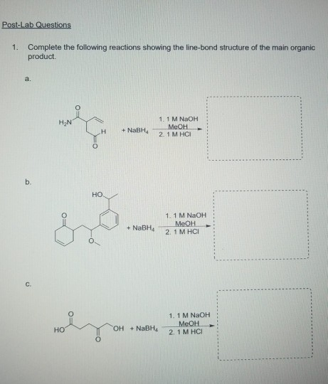 Solved 1. Complete the following reactions showing the | Chegg.com