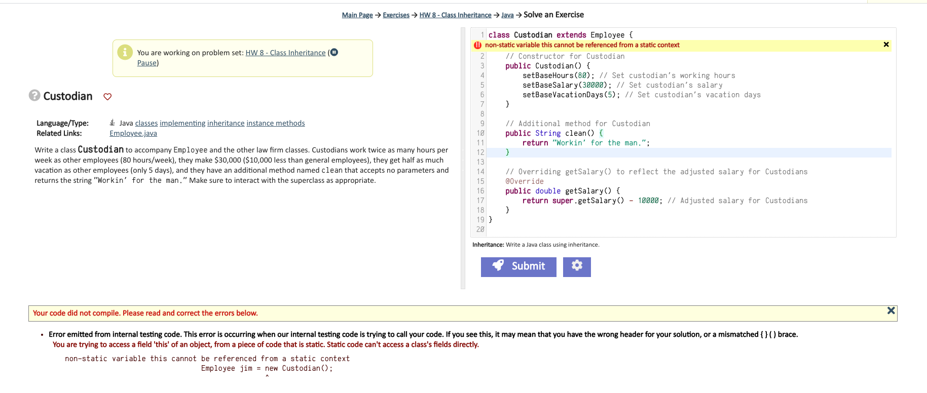 Solved Please Fix this in Java and insure that it runs | Chegg.com