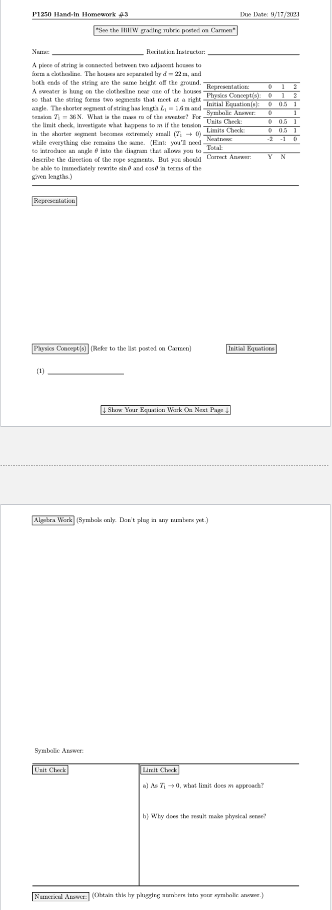 Solved Name: Recitation Instructor: A piece of string is | Chegg.com