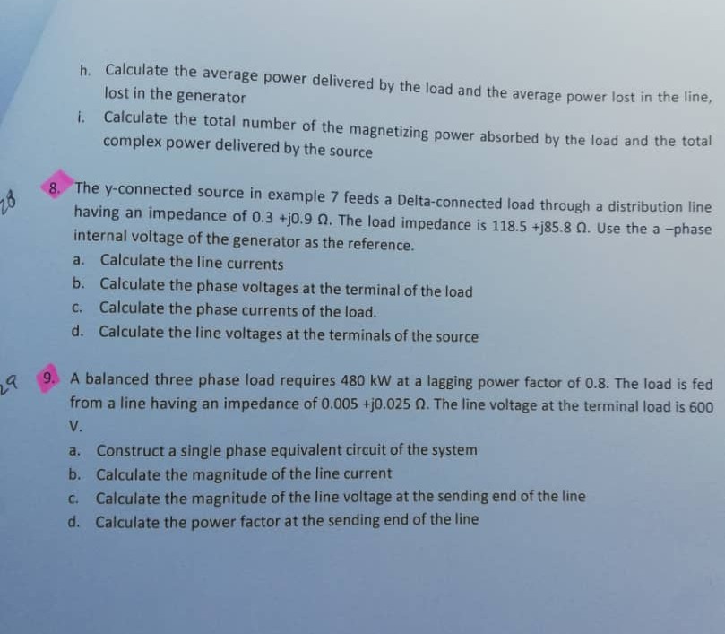 Solved h. Calculate the average power delivered by the load | Chegg.com