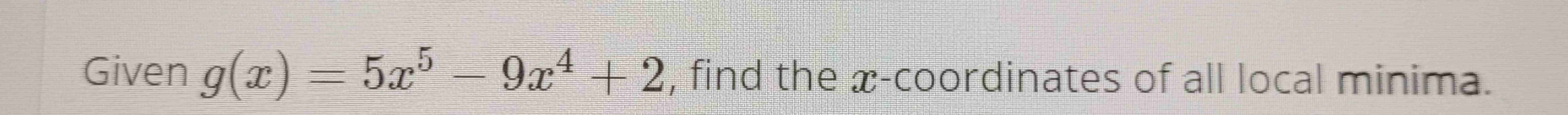 Solved Given Gx5x5 9x42 ﻿find The X Coordinates Of All 