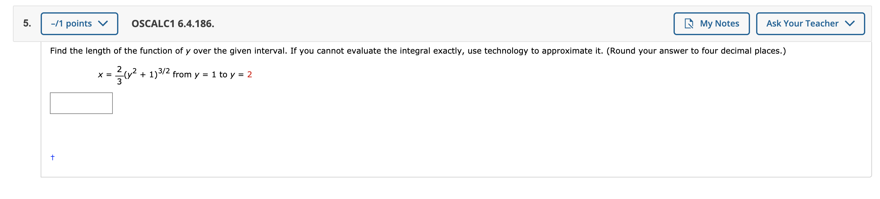 Solved -/1 points v OSCALC1 6.4.186. My Notes Ask Your | Chegg.com Solved -/1 points v OSCALC1 6.4.186. My Notes Ask Your | Chegg.com