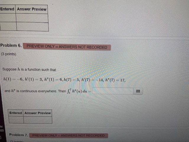 Solved Problem 18. PREVIEW ONLY - ANSWERS NOT RECORDED (5 | Chegg.com