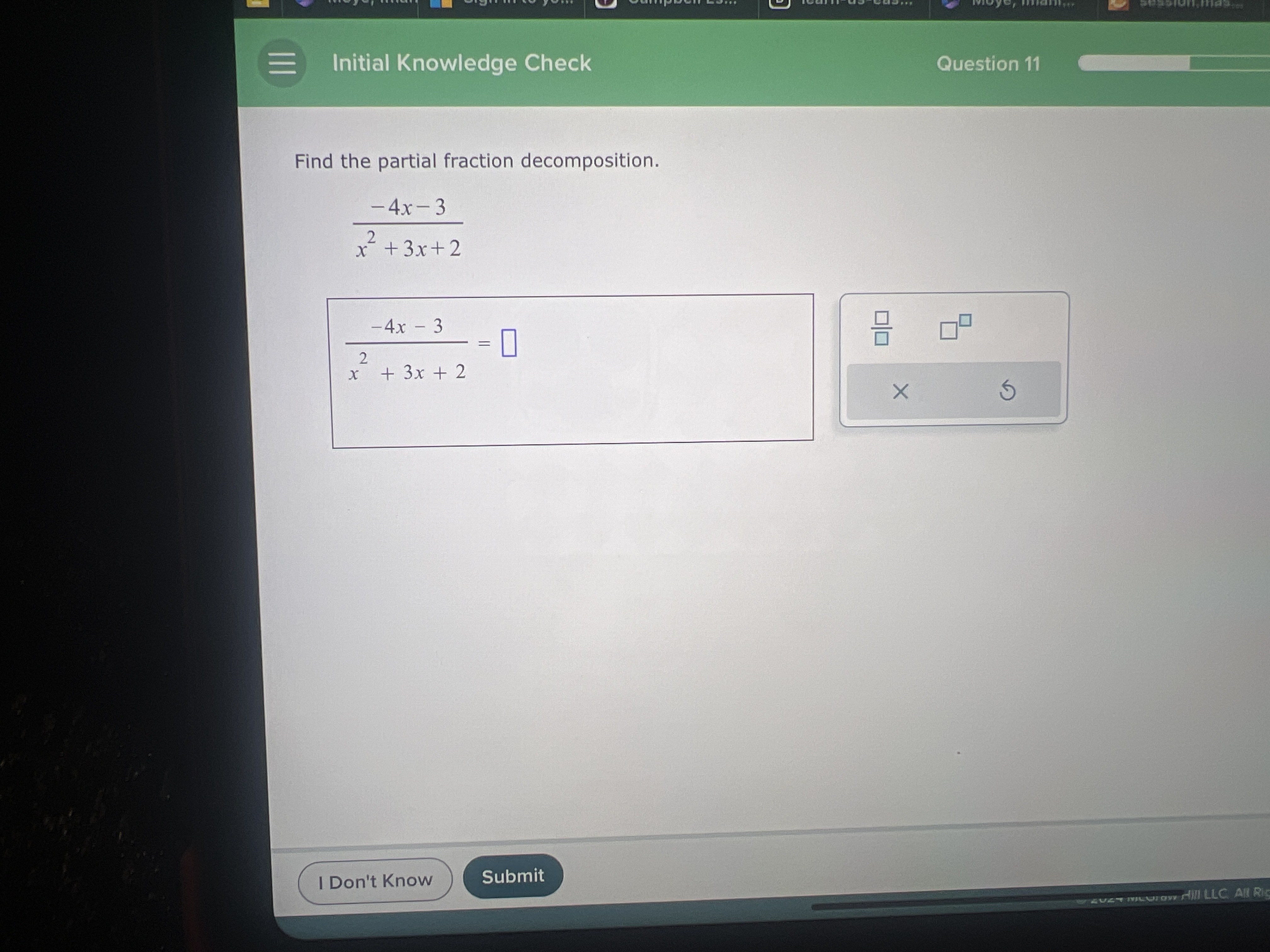 Solved Find the partial fraction | Chegg.com