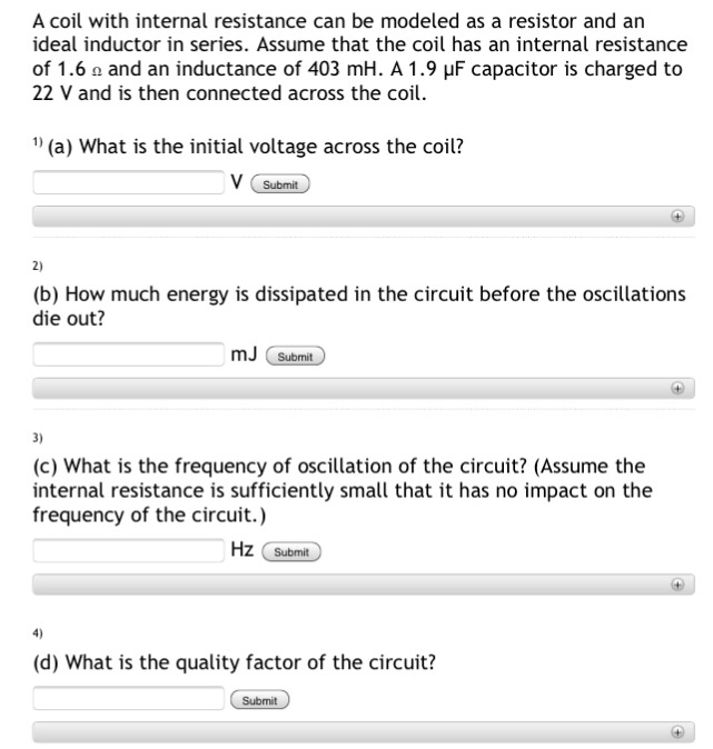 Solved A coil with internal resistance can be modeled as a | Chegg.com